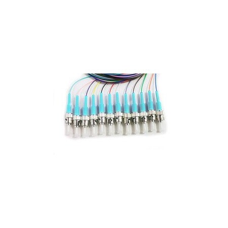 Swe-Tech 3C Fiber Pigtail, MM, OM3, 12 Fiber, ST/PC, 3M, Aqua Boot FWT15F1-41012 | Zoro